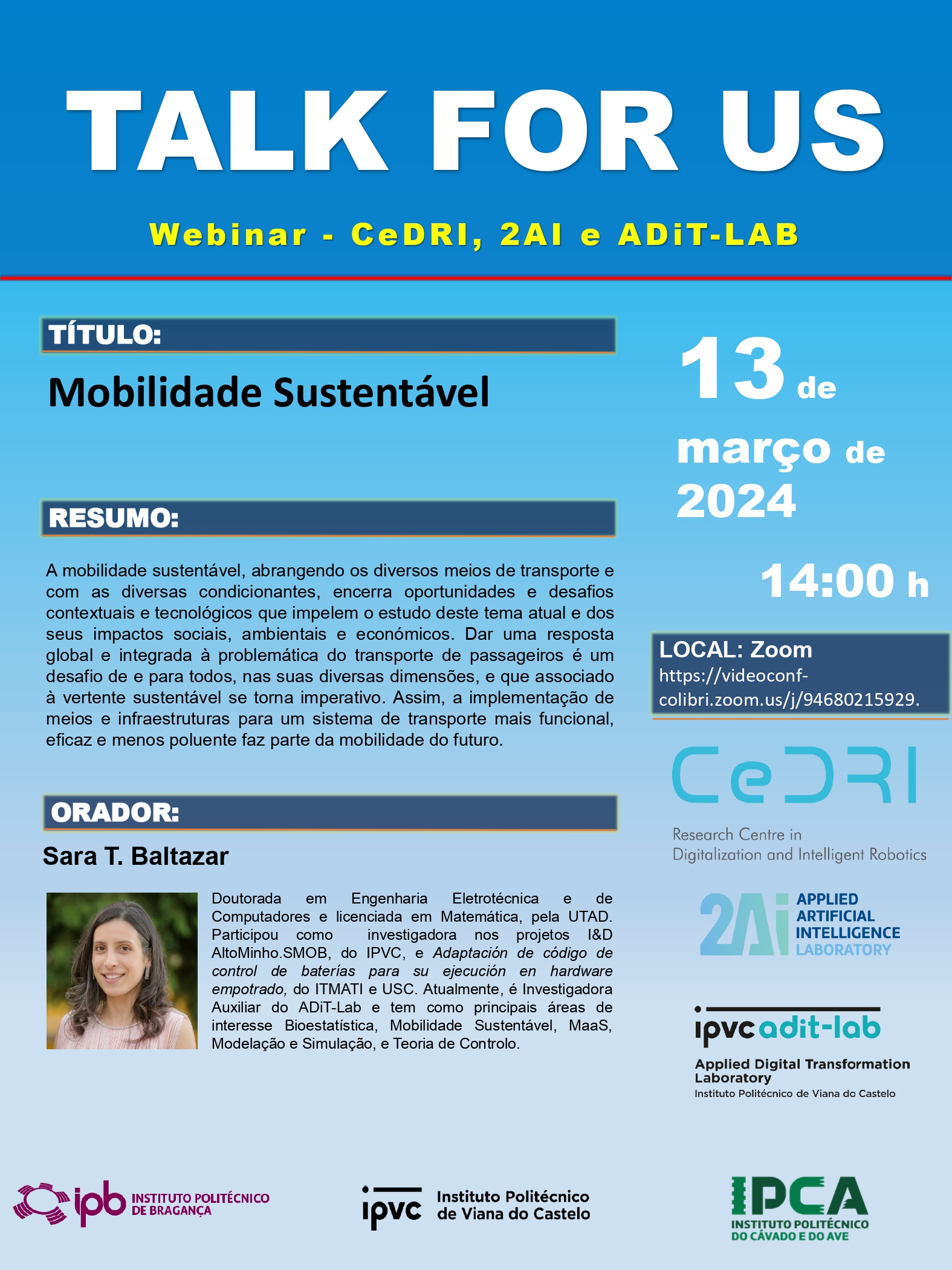 Talk For Us | Mobilidade Sustentável - CeDRI